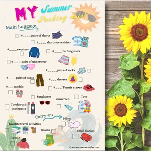 Printable Children's Packing List, Children's Summer Packing List ...