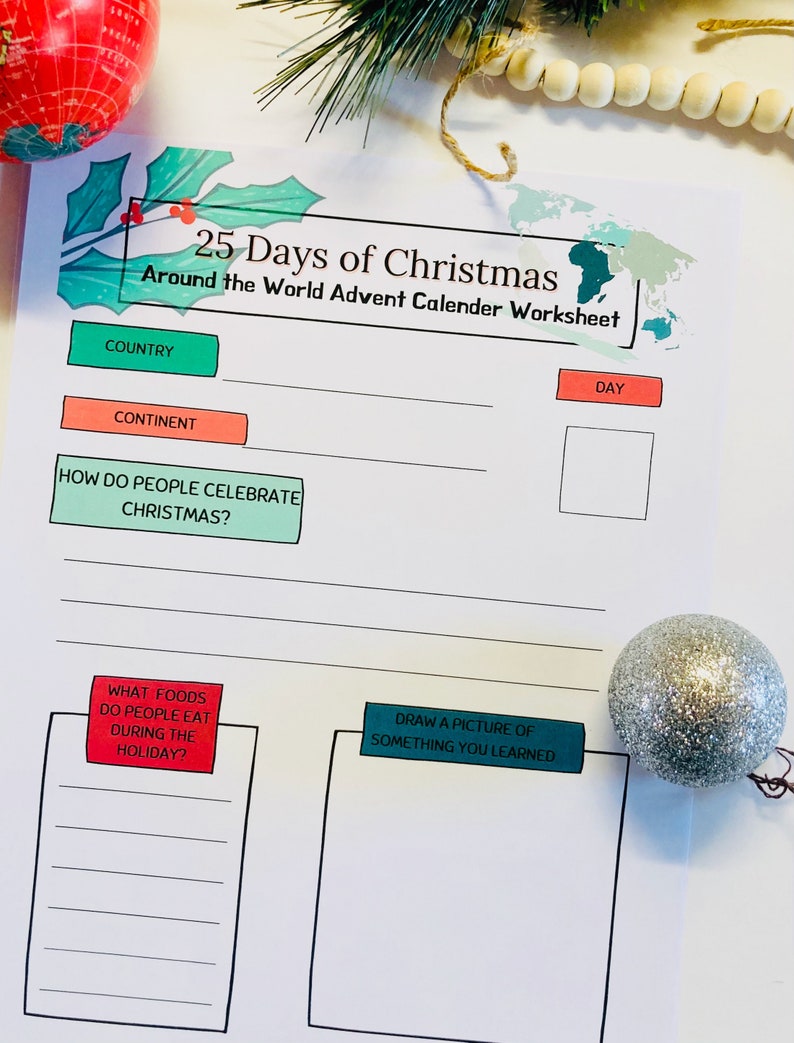 Printable Travel Advent Calendar: Around the World Christmas (digital ...