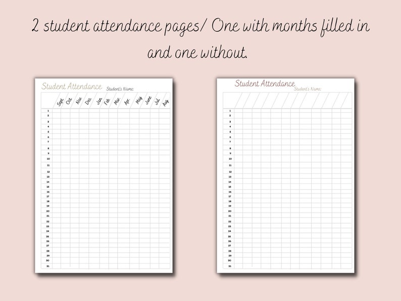 Printable Planner, Printable Attendance Record, Printable Notes Paper ...