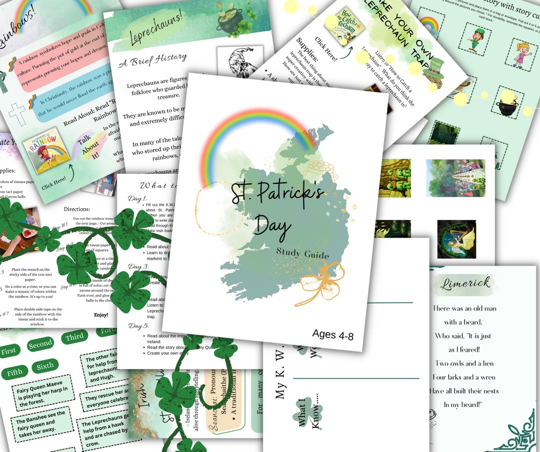 St. Patrick's Day Ireland Unit Study: Printable Worksheets (digital ...