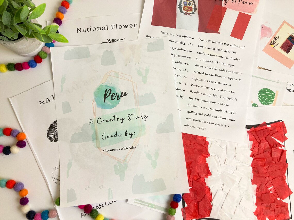 Peru Country Packet Geography Unit PDF Printable Worksheets South ...