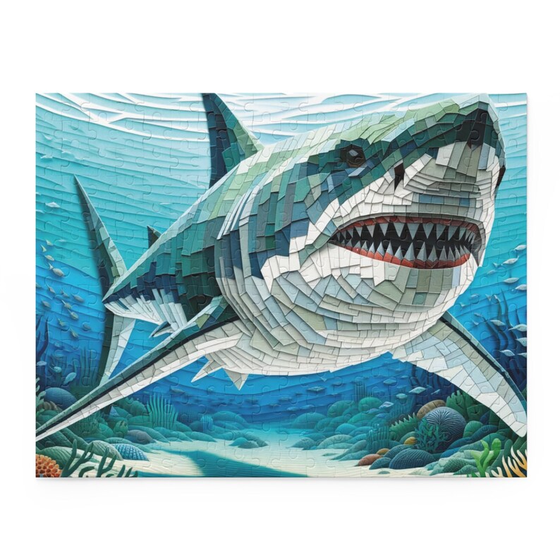 Megalodon Shark Paper Mosaic Jigsaw Puzzle 252-piece - Etsy