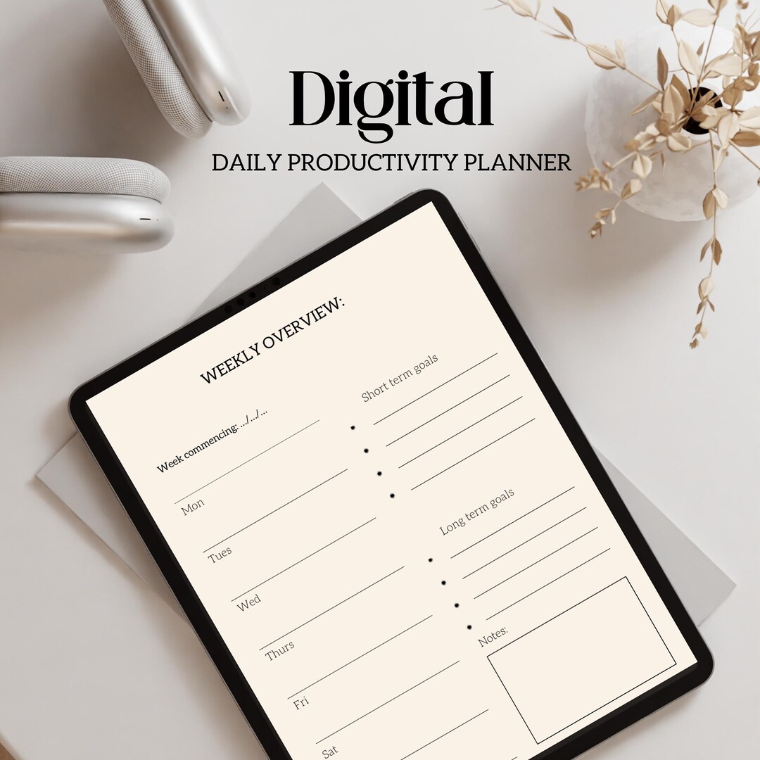 Digital Daily Productivity Planner. Goodnotes | iPad | Undated ...