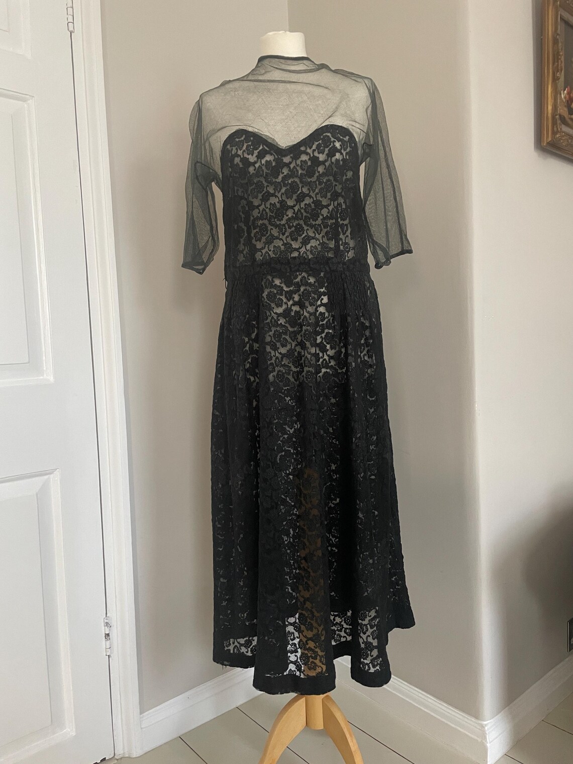 Vintage Black Lace Cocktail Dress, UK Size 6 - Etsy