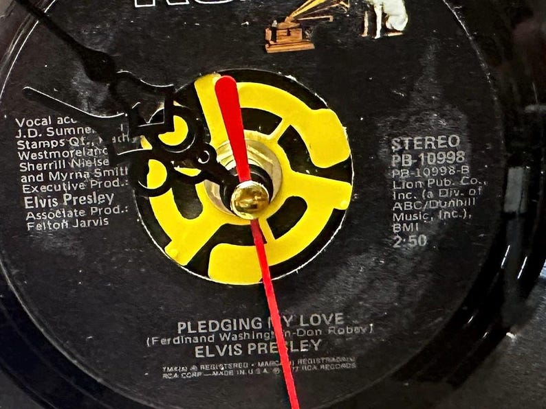 45 Record Turned Clock Artist Elvis/ Clock Designed by Me. - Etsy