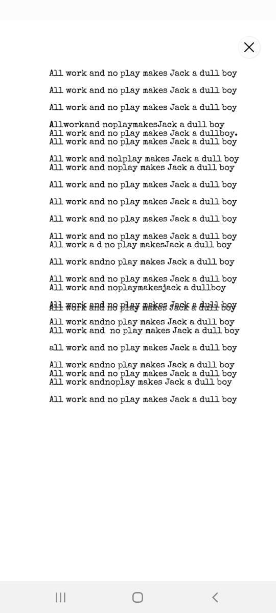 The Shining, All Work and No Play Make Jack a Dull Boy, Screen Accurate 18 Page Digital File. - Etsy