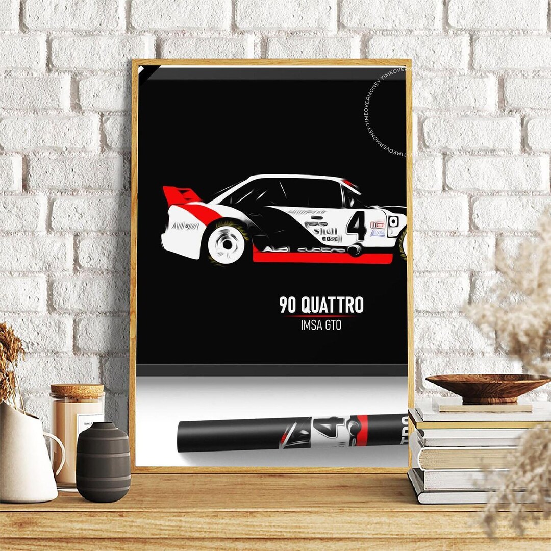 Audi 90 Quattro IMSA GTO Race Car Poster, Wall Art, Wall Art Poster for ...