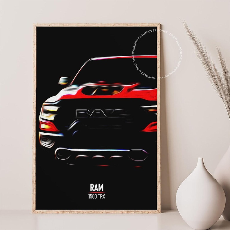 RAM 1500 TRX Pickup Truck Print Poster, Wall Art, Wall Art Poster for ...