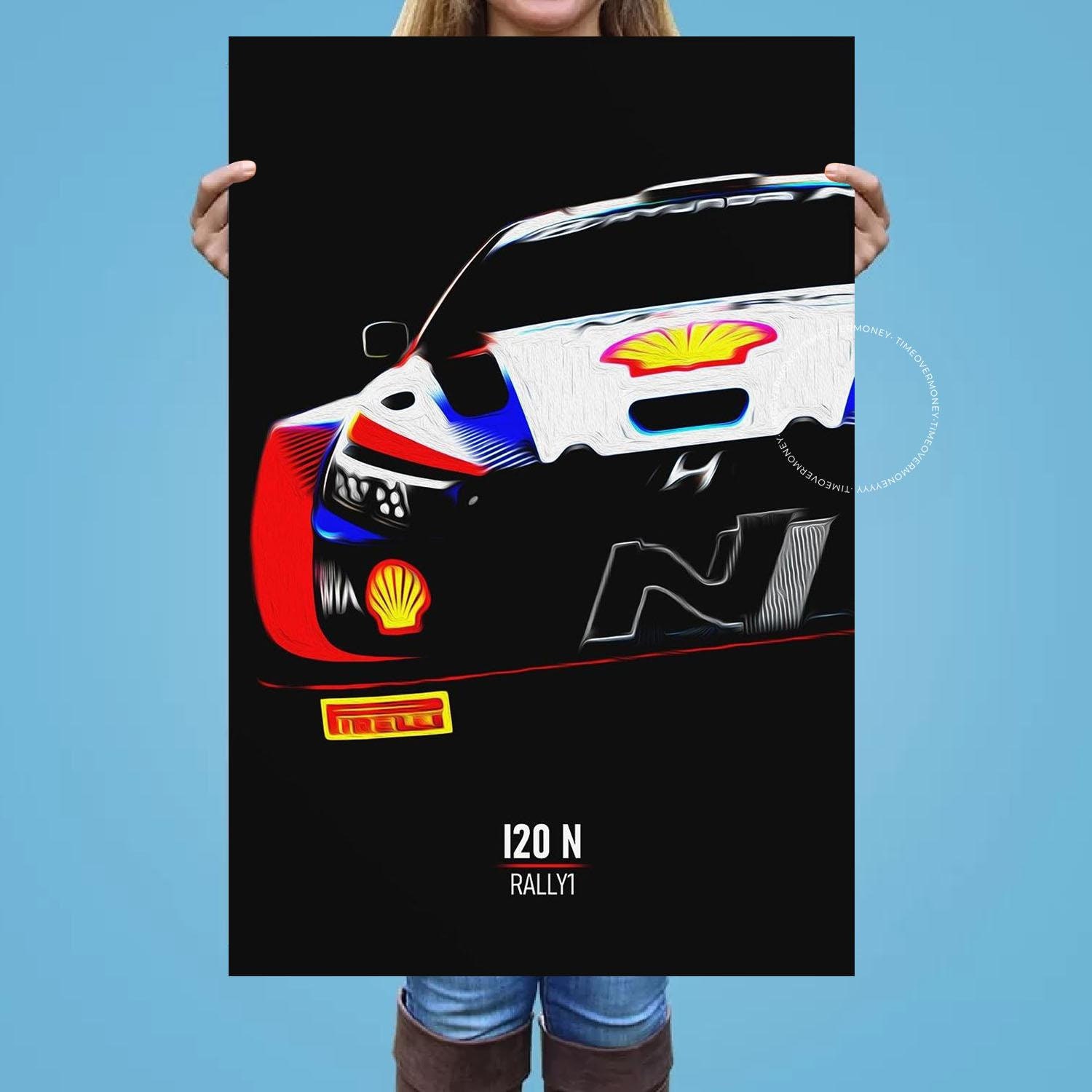 Hyundai I20N Rally1 WRC Rally Print Poster, Wall Art, Wall Art Poster ...