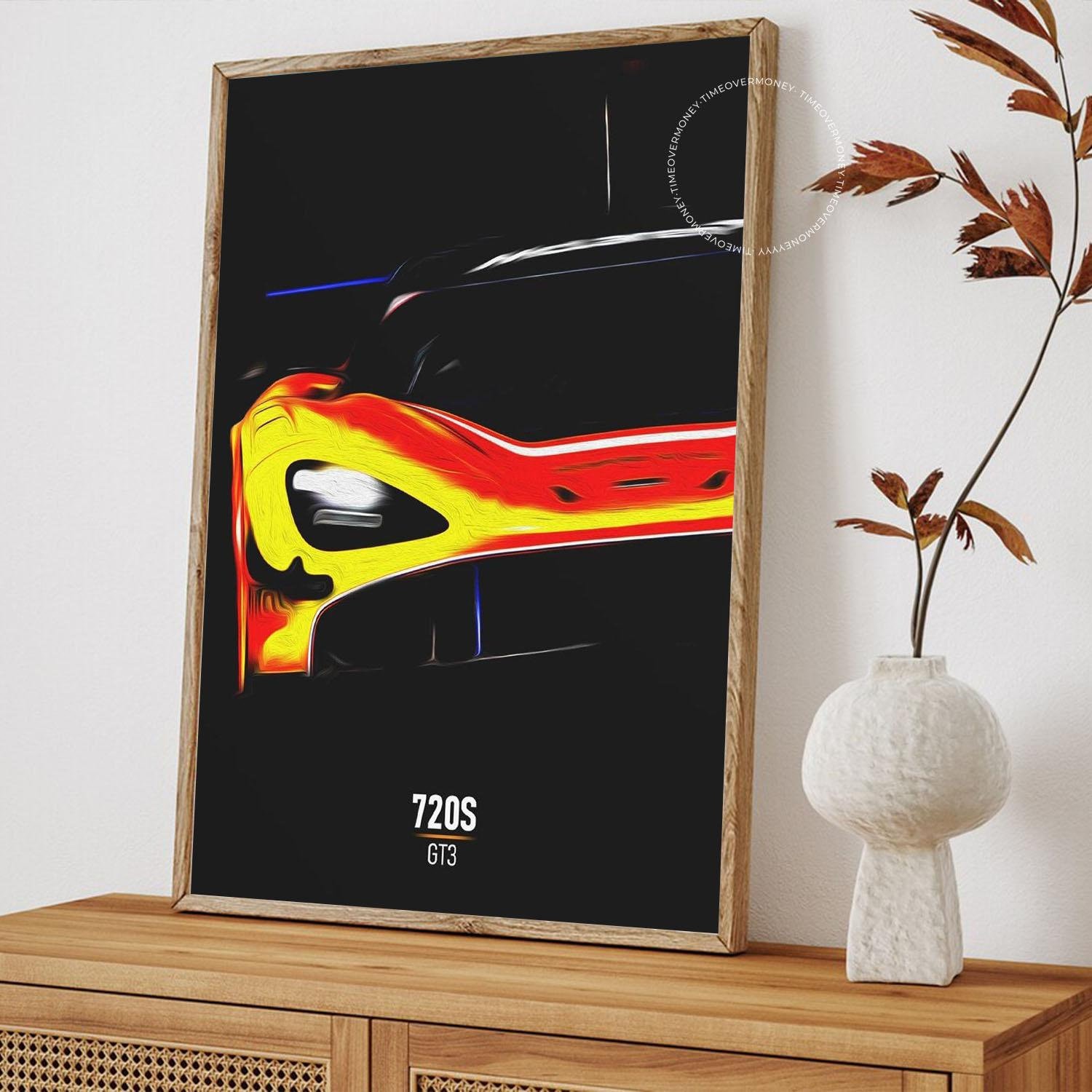 Mclaren 720S GT3 Race Car Print Poster, Wall Art, Wall Art Poster for ...