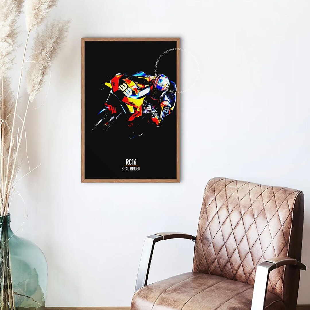 KTM RC16 Brad Binder 2020 Motogp Print Poster, Wall Art, Wall Art ...