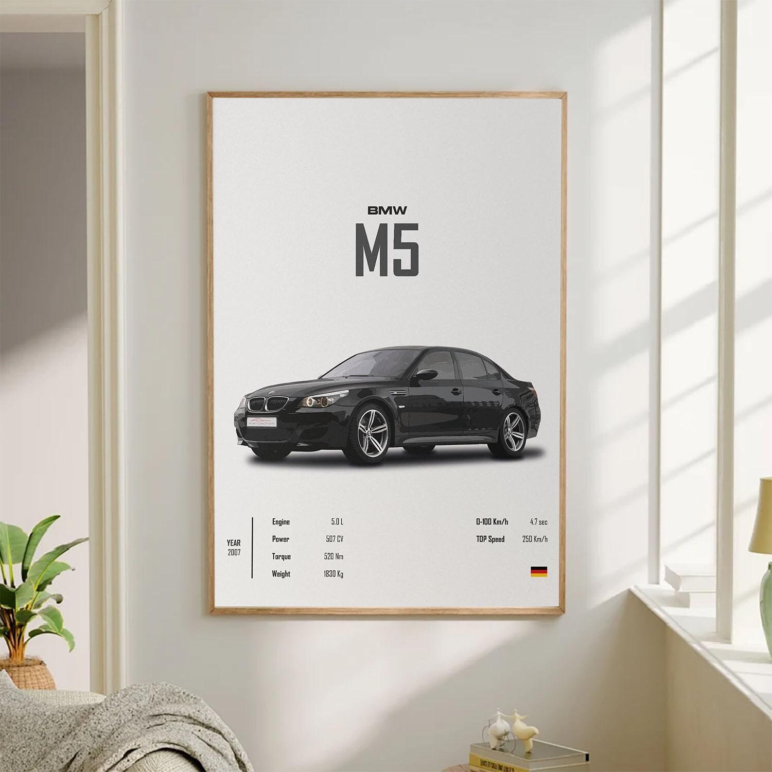BMW M5 E60 Black Wall Art for Kids Boys Room Super Car Print - Etsy