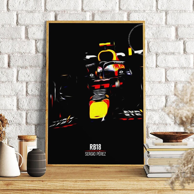Red Bull RB18 Sergio P Rez 2022 Formula 1 Print Poster, Wall Art, Wall ...