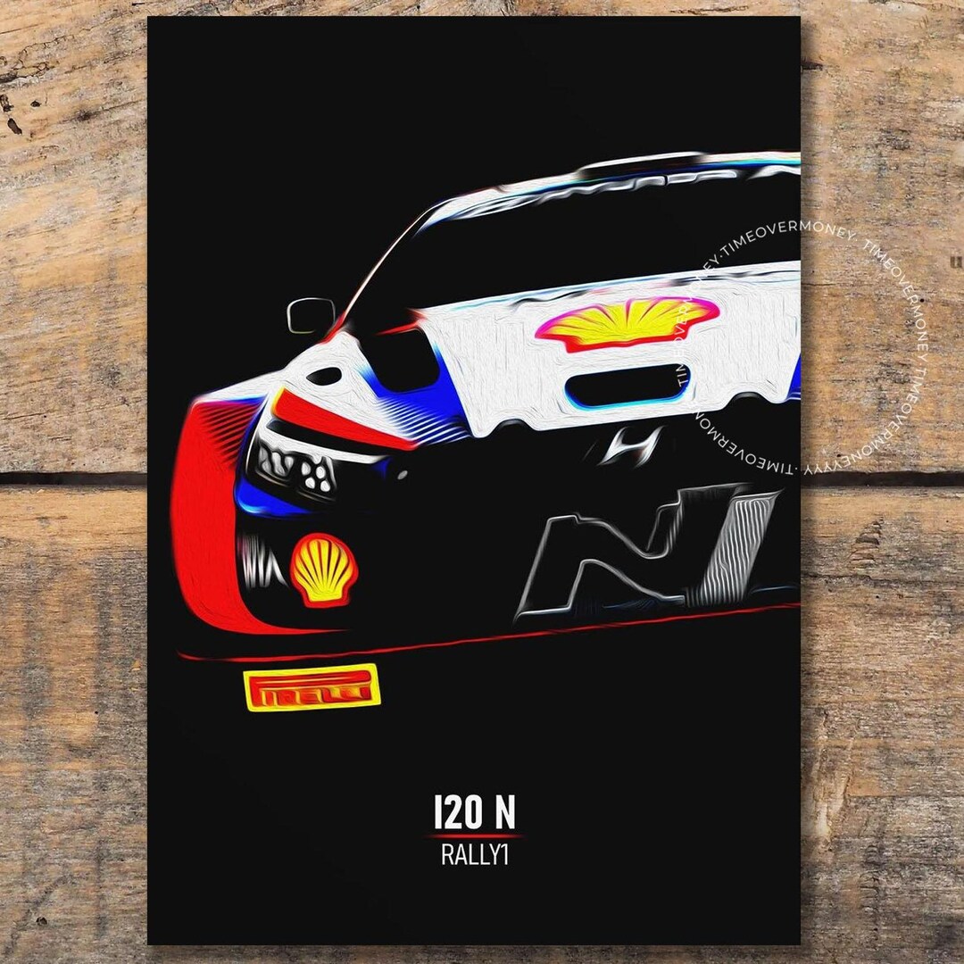 Hyundai I20N Rally1 WRC Rally Print Poster, Wall Art, Wall Art Poster ...