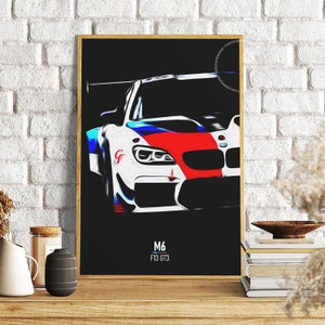 BMW M6 F13 GT3 Race Car Poster, Wall Art, Wall Art Poster for Bedroom ...