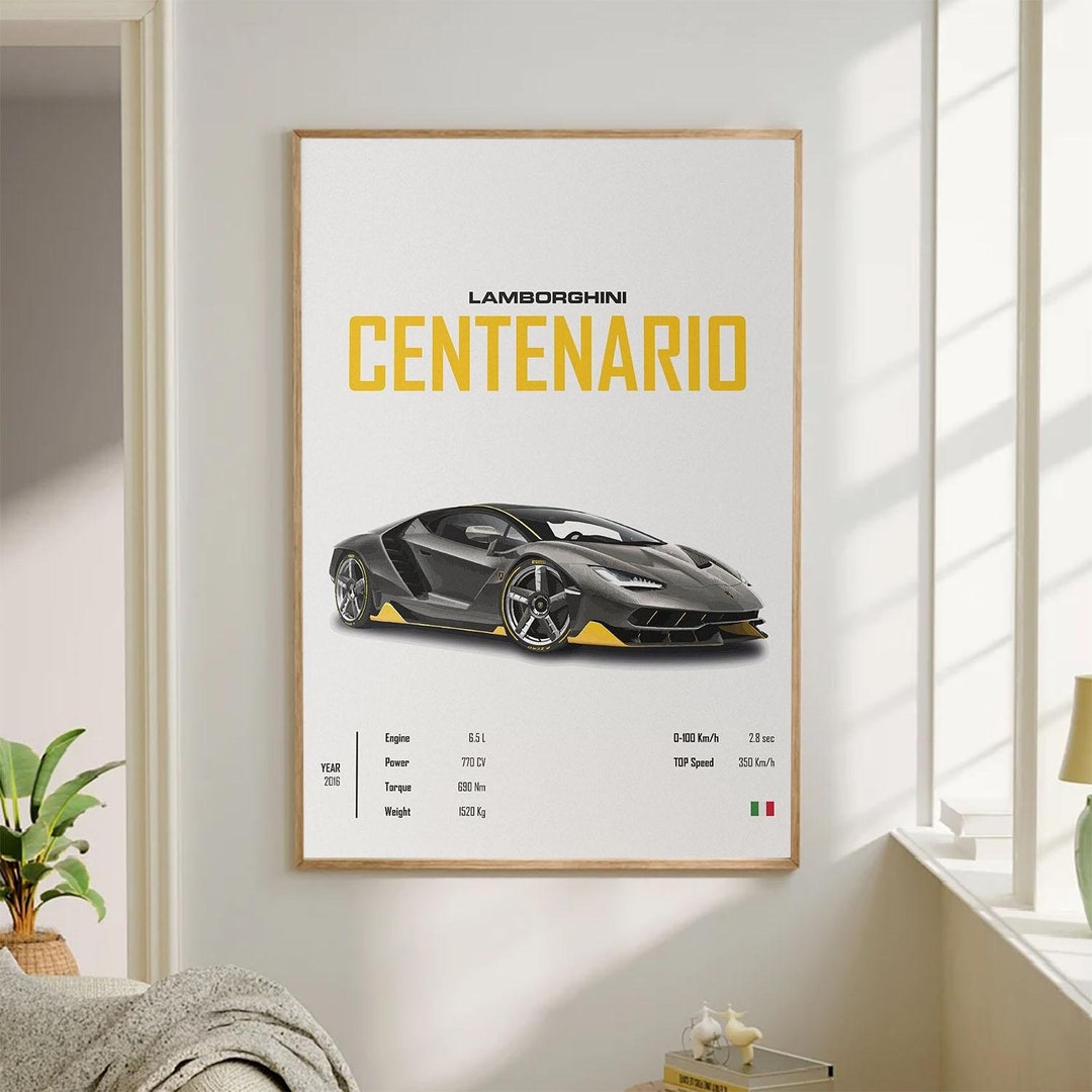 Lamborghini Centenario Poster for Kids Boys Room Super Car Print Wall ...