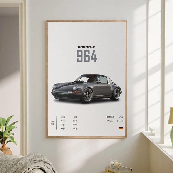 Porsche 964 Wall Art - Etsy