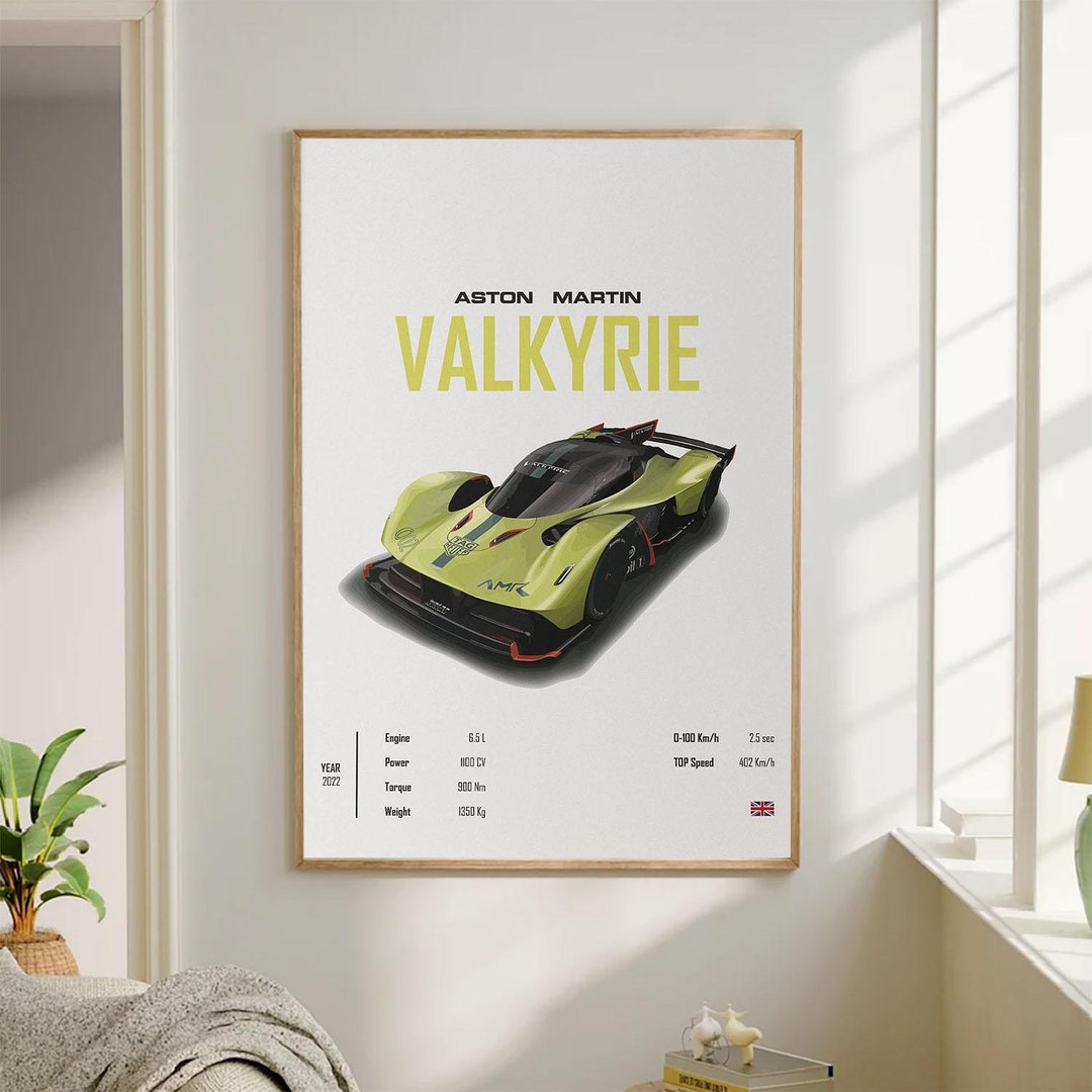 Aston Martin Valkyrie Poster for Kids Boys Room Super Car Print Wall ...
