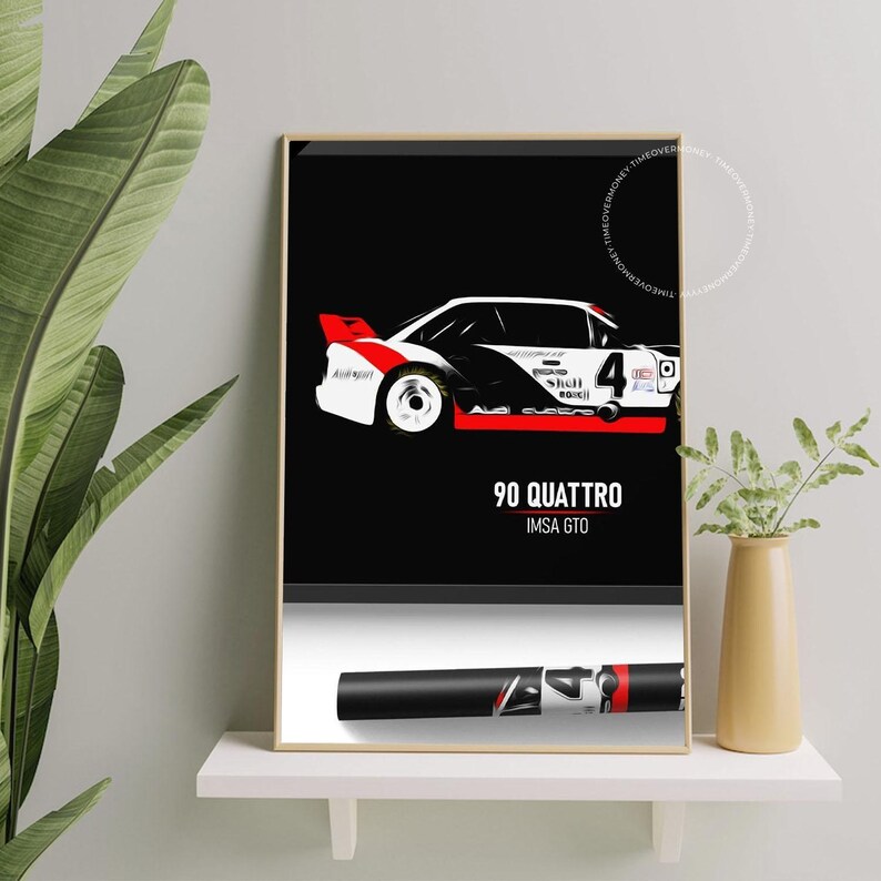 Audi 90 Quattro IMSA GTO Race Car Poster, Wall Art, Wall Art Poster for ...