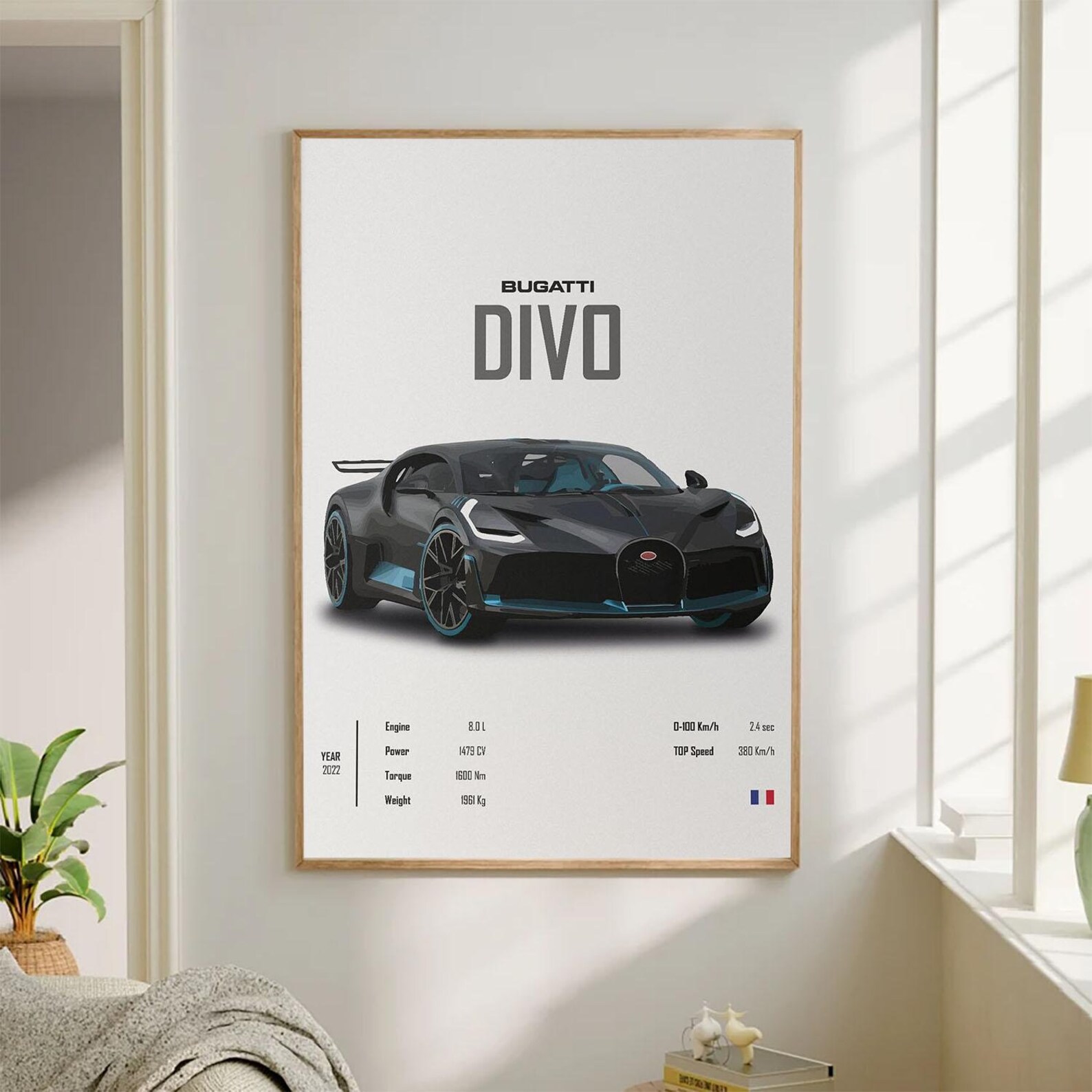 Bugatti Divo Poster for Kids Boys Room Super Car Print Wall Art Car ...