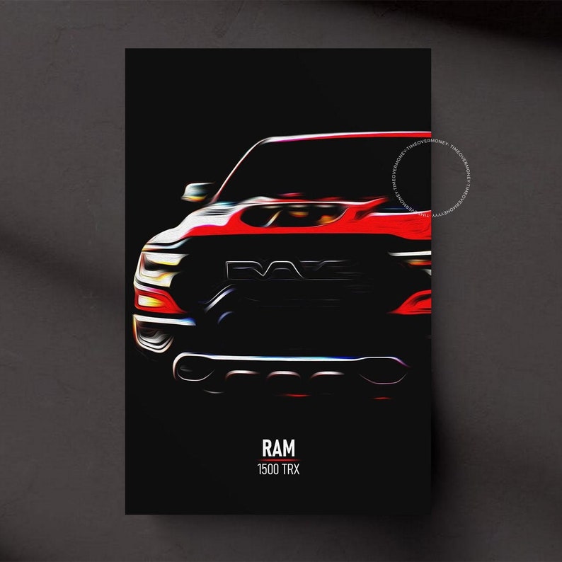 RAM 1500 TRX Pickup Truck Print Poster, Wall Art, Wall Art Poster for ...