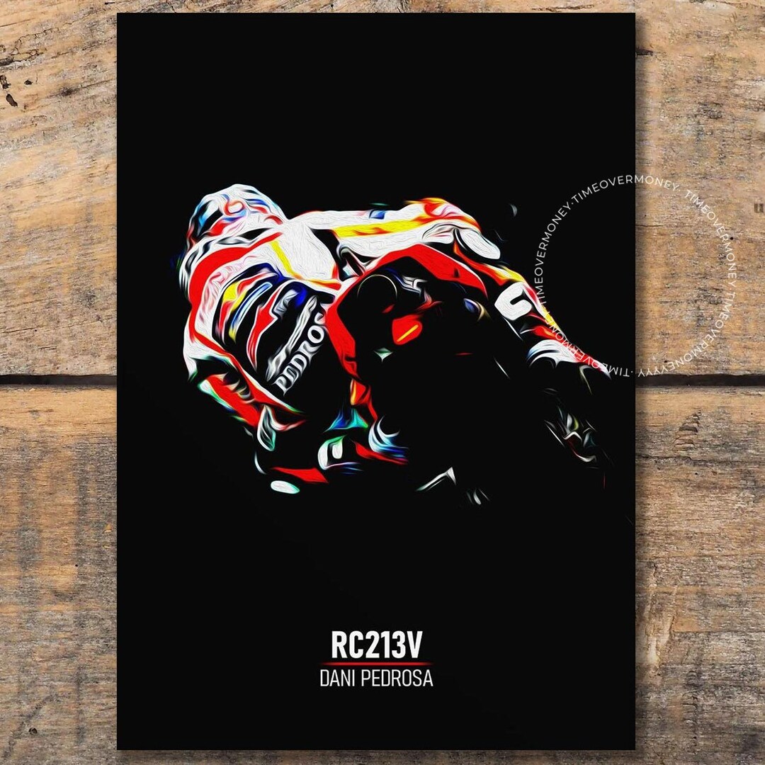 Honda RC213V Dani Pedrosa 2018 Motogp Print Poster, Wall Art, Wall Art ...