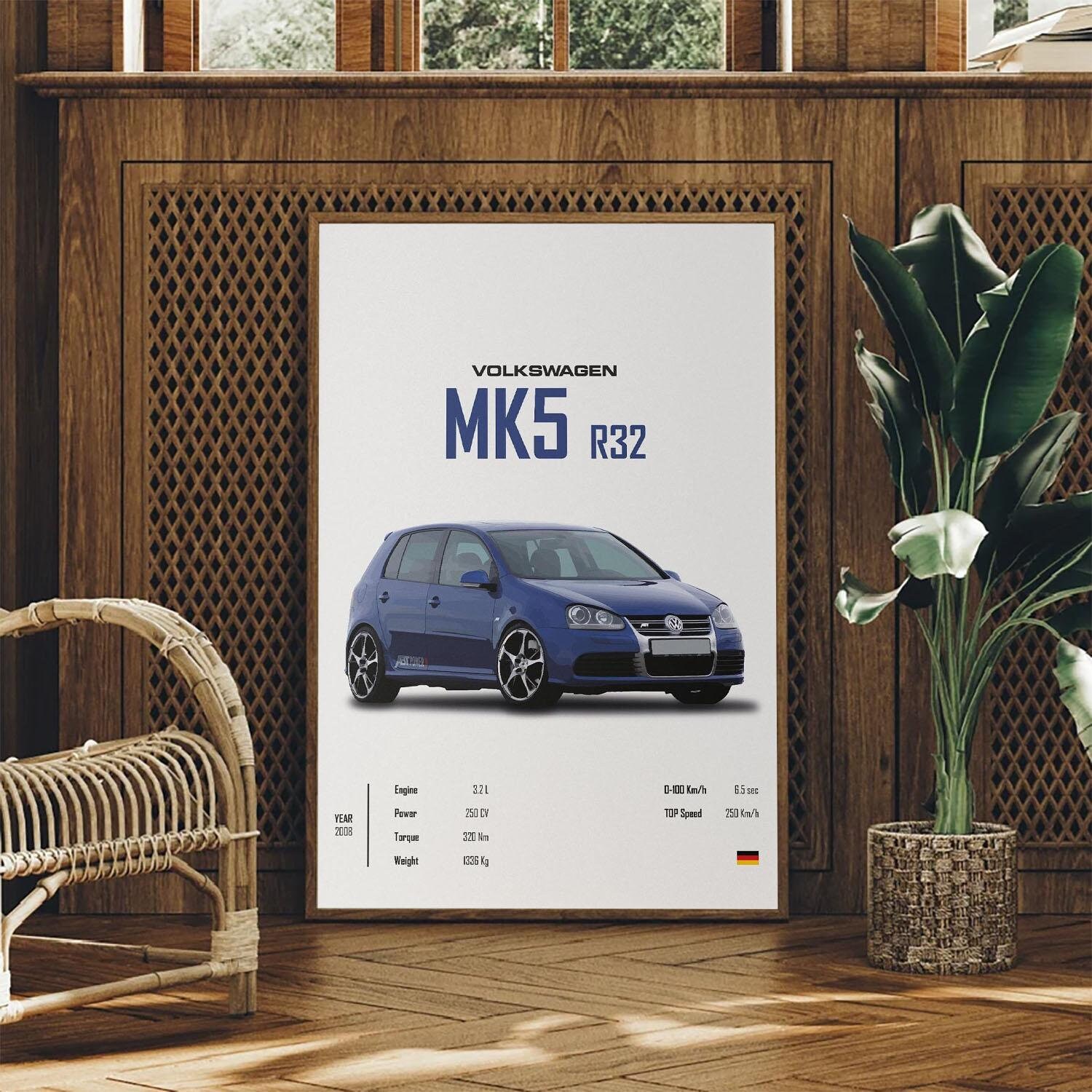 Volkswagen Golf GTI MK5 R32 Poster for Kids Boys Room Super Car Print ...