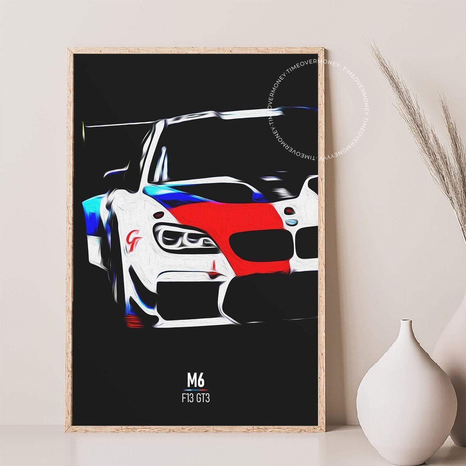 BMW M6 F13 GT3 Race Car Poster, Wall Art, Wall Art Poster for Bedroom ...