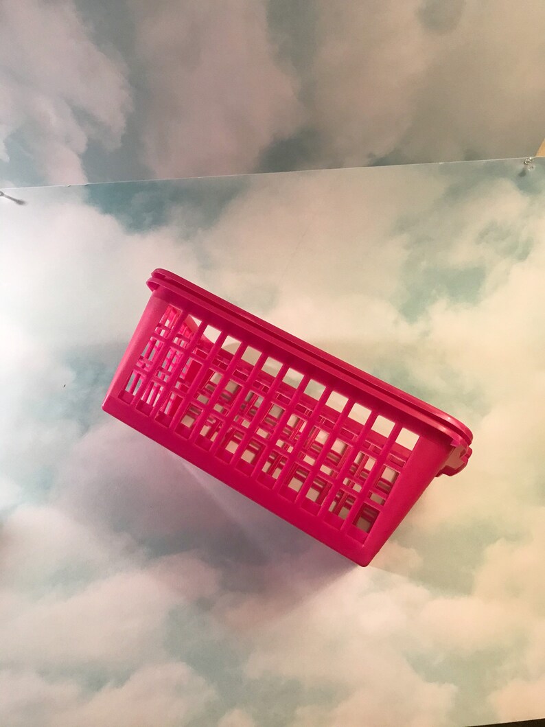 Set of 2 Hot Pink Plastic Baskets - Etsy
