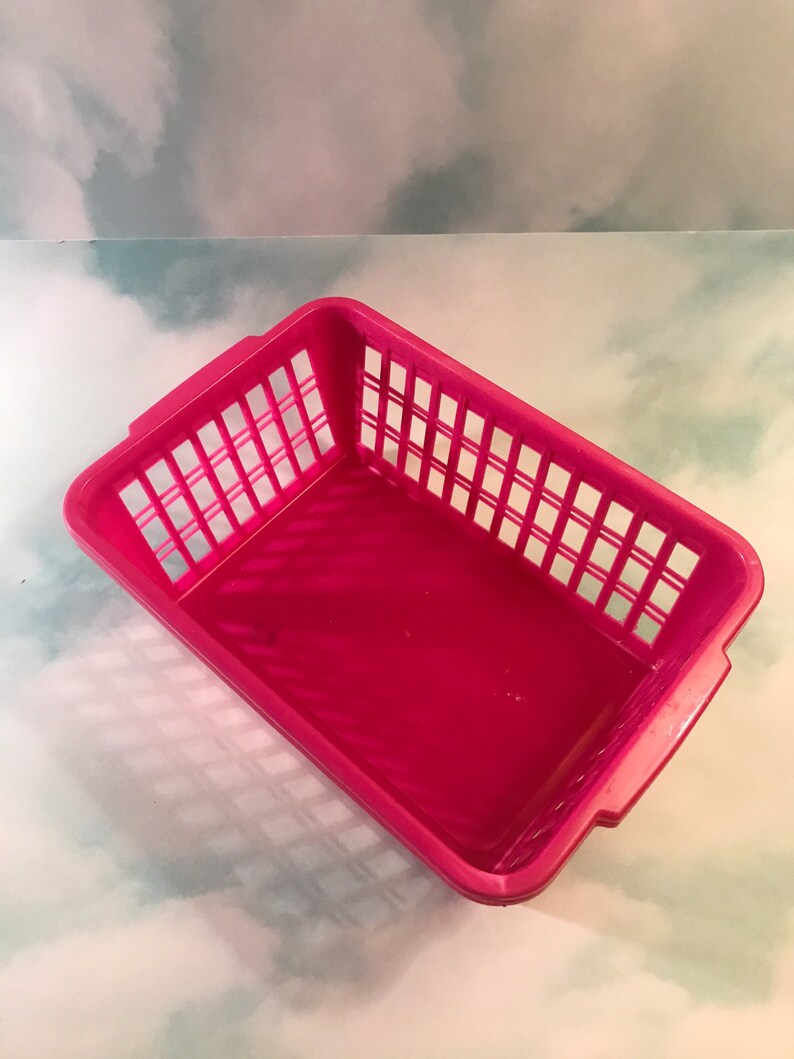 Set of 2 Hot Pink Plastic Baskets - Etsy