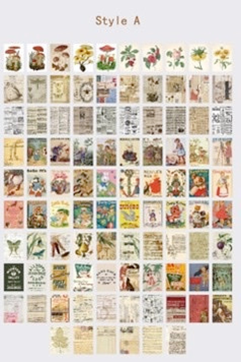 100 Sheets Vintage Paper, Vintage Flower Design, Sticky Notes, Memo ...