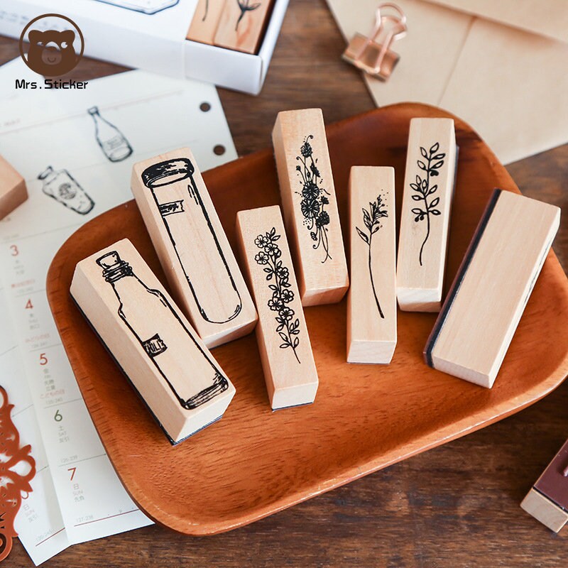 Herbarium Specimen Stamp Collection Set | Flowers Stamp Icon | Herbs ...