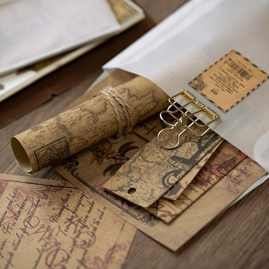 10sheets/bag Vintage Series Kraft Paper Material Design Printing ...