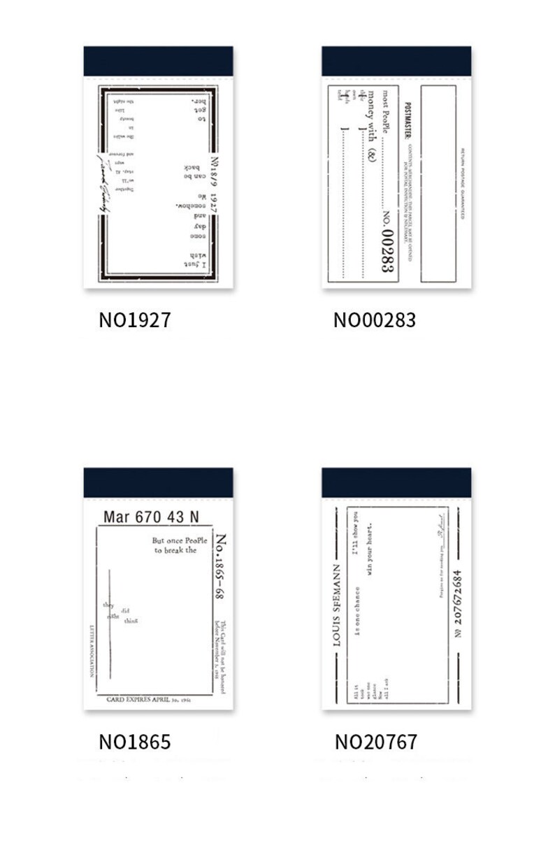 50sheets Vintage Magnetic Memo Pads Retro Sticky Notes Ephemera Pack ...