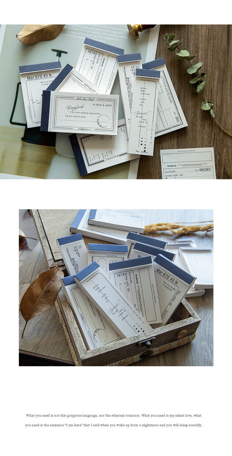 50sheets Vintage Magnetic Memo Pads Retro Sticky Notes Ephemera Pack ...