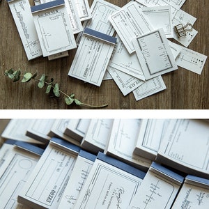 50sheets Vintage Magnetic Memo Pads Retro Sticky Notes Ephemera Pack ...