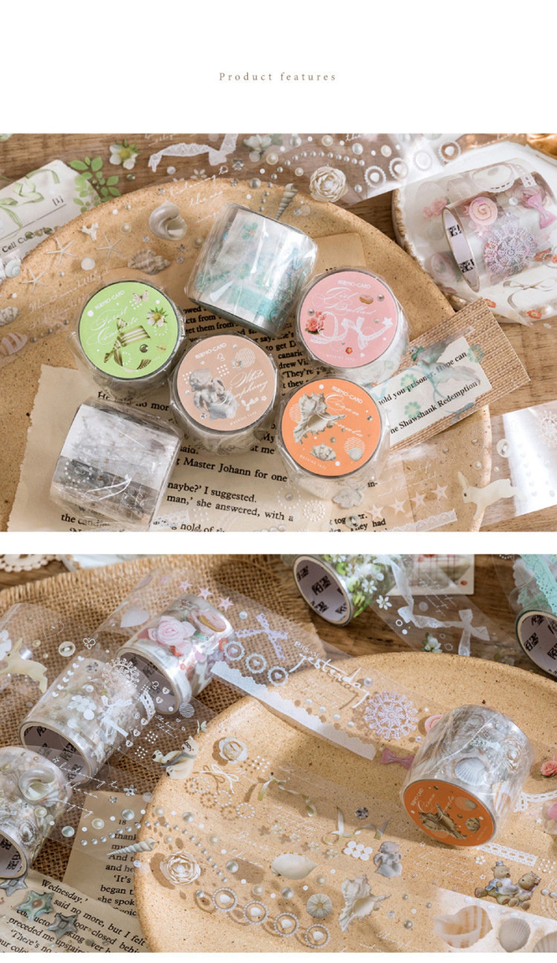 Translucent Custom Washi Tape Plant Flowers Masking Tapes for | Etsy