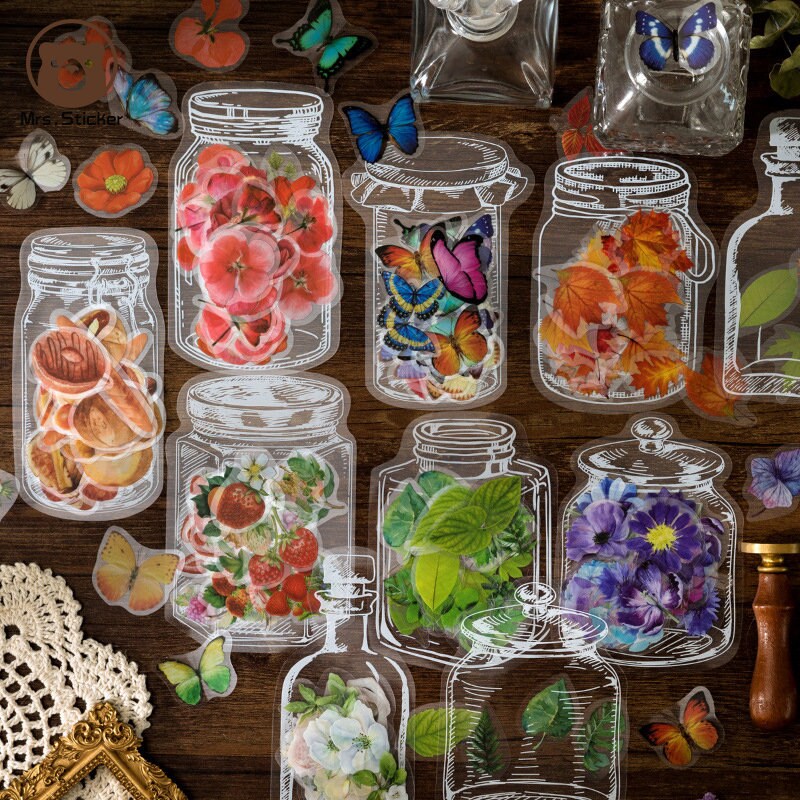 35pcs Ephemera PET Floral Stickers - Etsy
