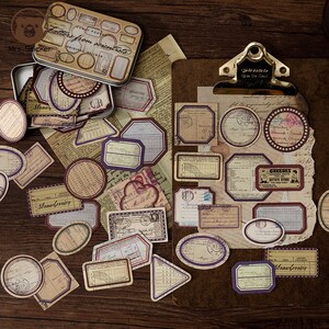 40 Pieces Ephemera Vintage Label Stickers #8 - Etsy