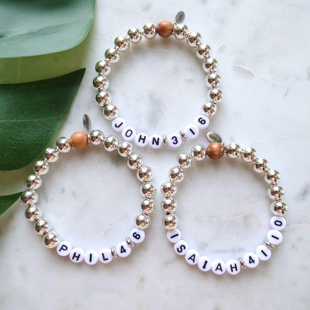 Custom Bible Verse Bracelets Bible Verse Word Bracelets Christian Faith ...