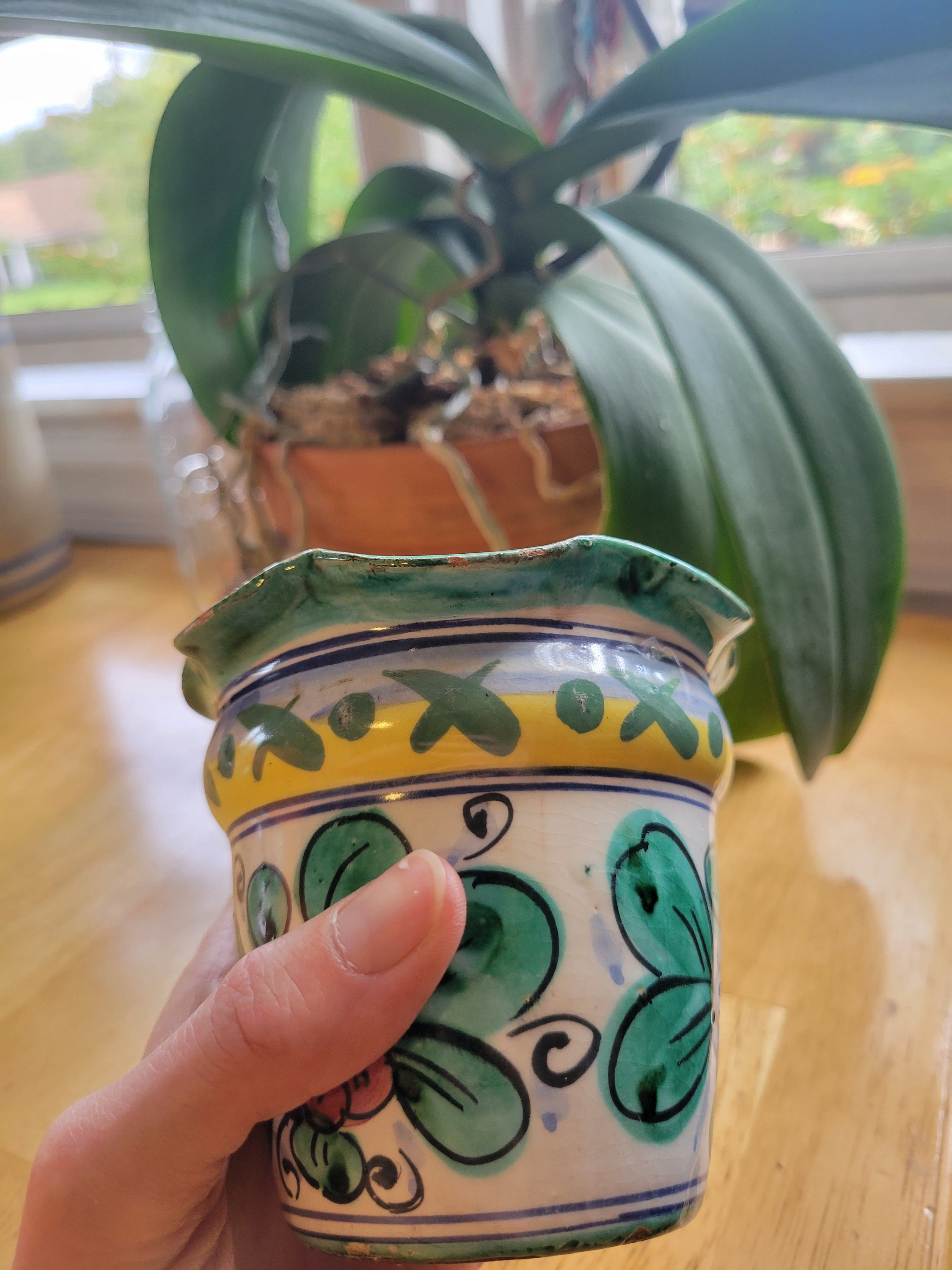 Vintage Hand Painted Italian Vanro Pottery Flower Pot M227 | Etsy