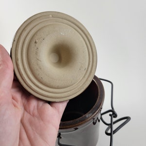 Vintage Small Brown Crock With Locking Lid - Etsy