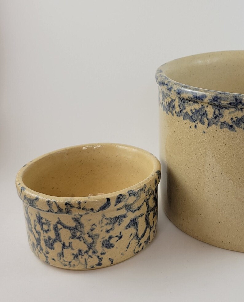 Vintage Robinson Ransbottom Blue Spongeware Pattern Stoneware - Etsy