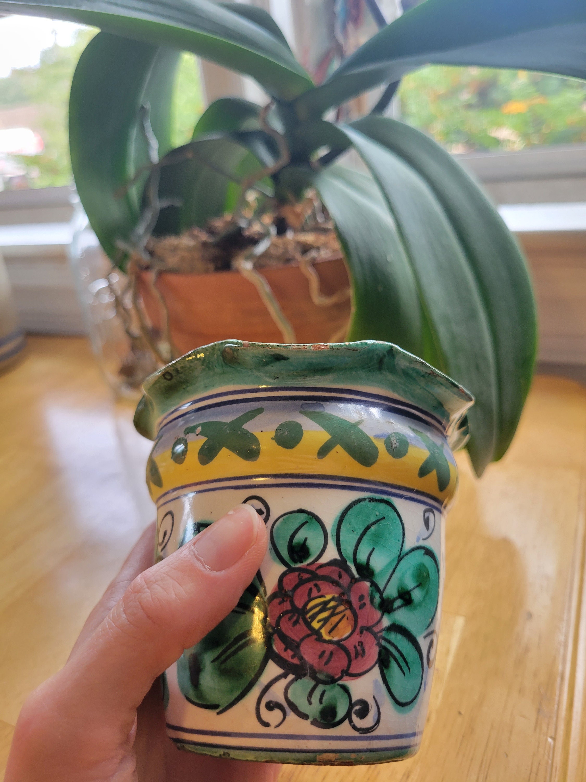 Vintage Hand Painted Italian Vanro Pottery Flower Pot M227 | Etsy