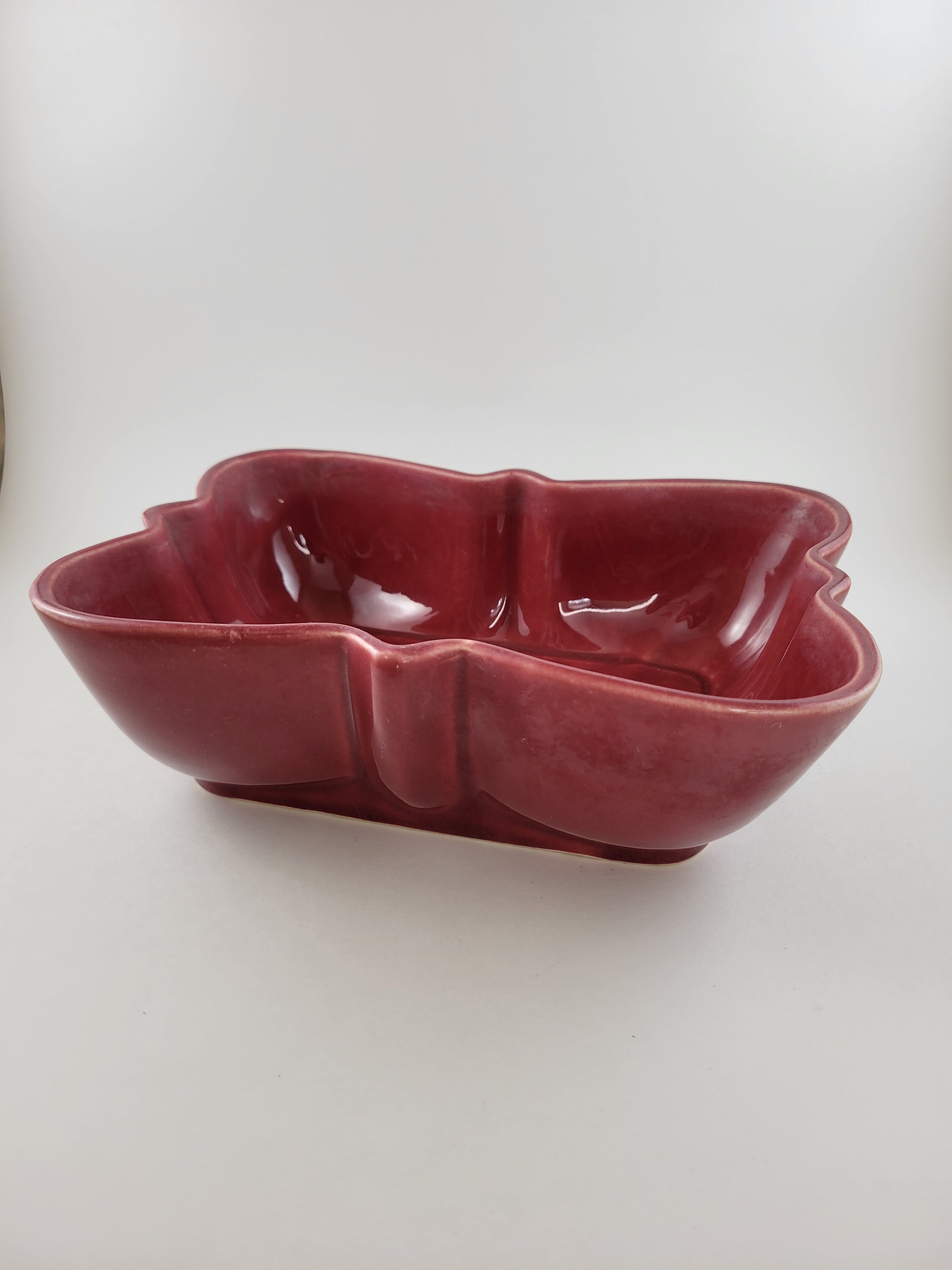 Vintage Red Ceramic Planter - Etsy