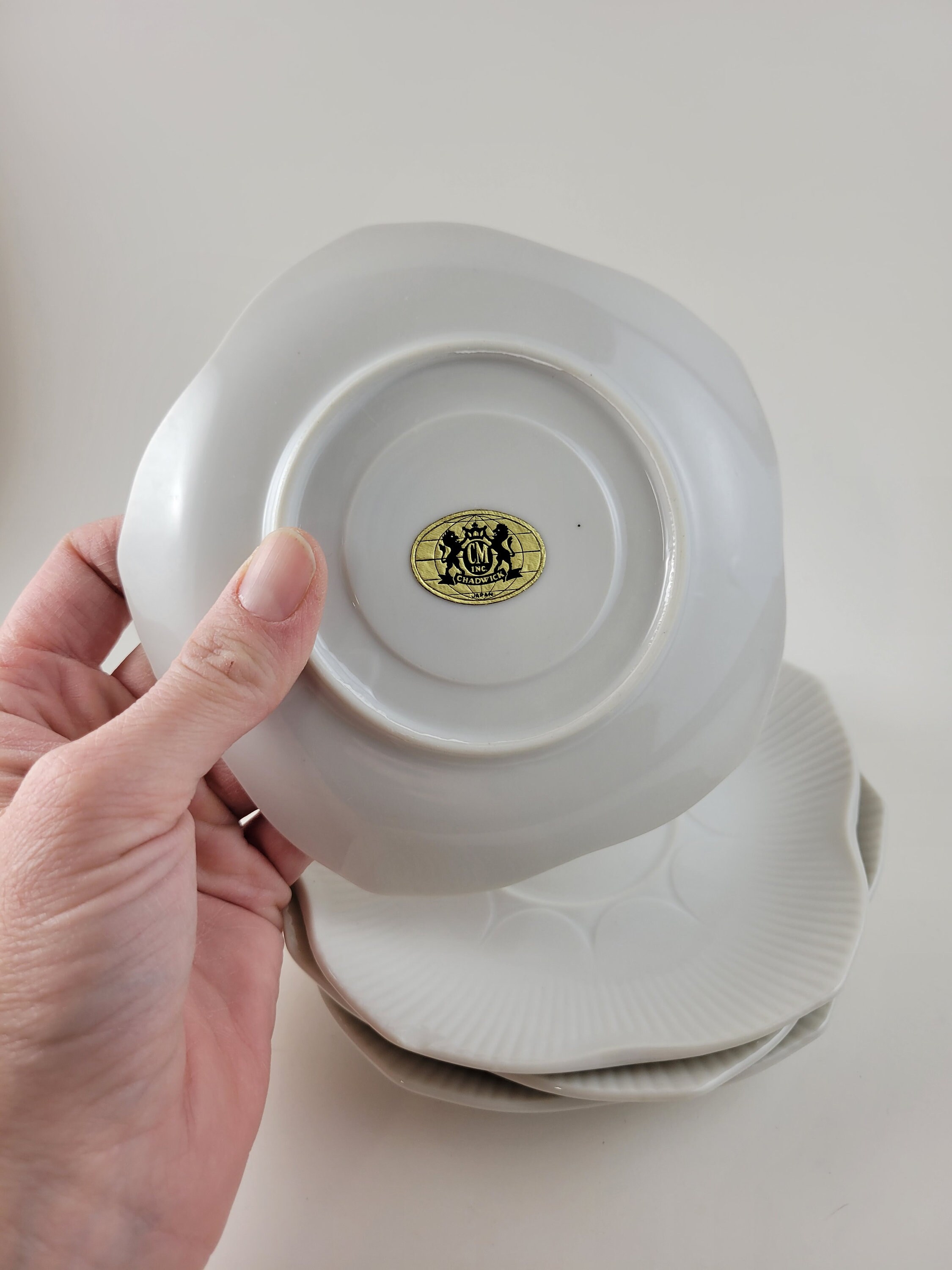 Vintage Chadwick White Lotus Flower Saucer Plate Set - Etsy