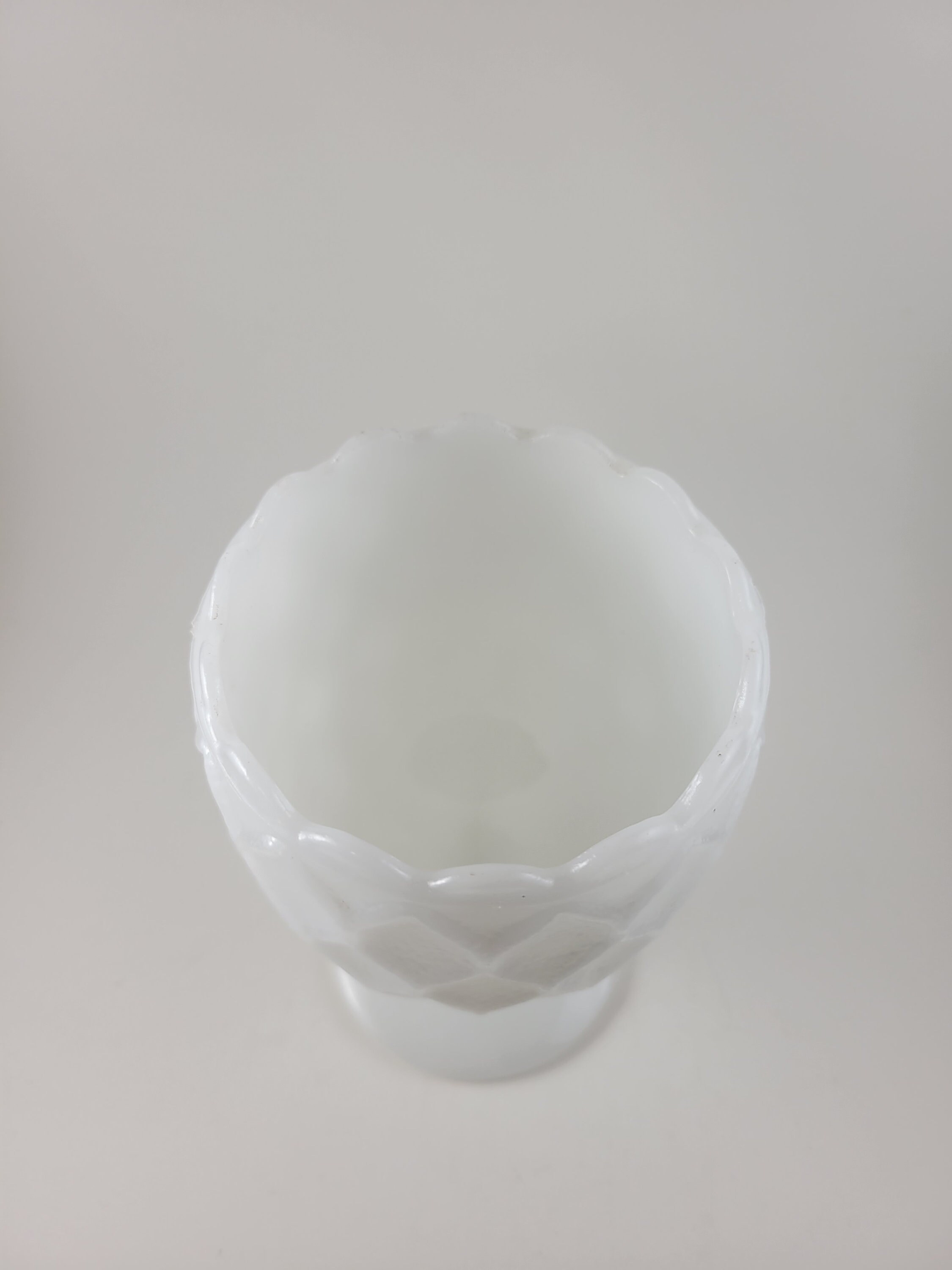 Vintage Milk Glass Goblet, Diamond Pattern Milk Glass - Etsy