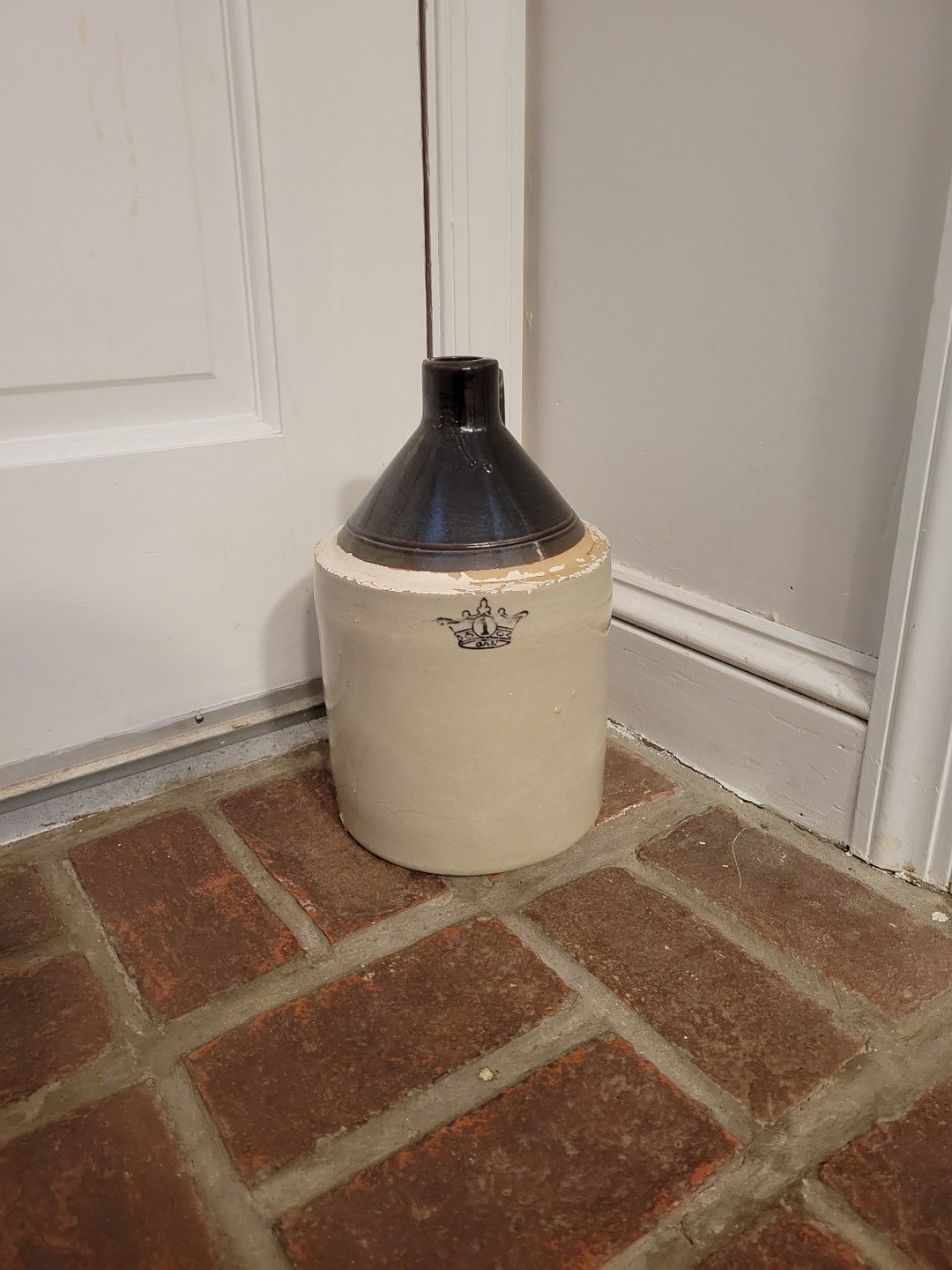 Antique Stoneware Jug, 1 Gallon Blue Crown Robinson Ransbottom Jug - Etsy