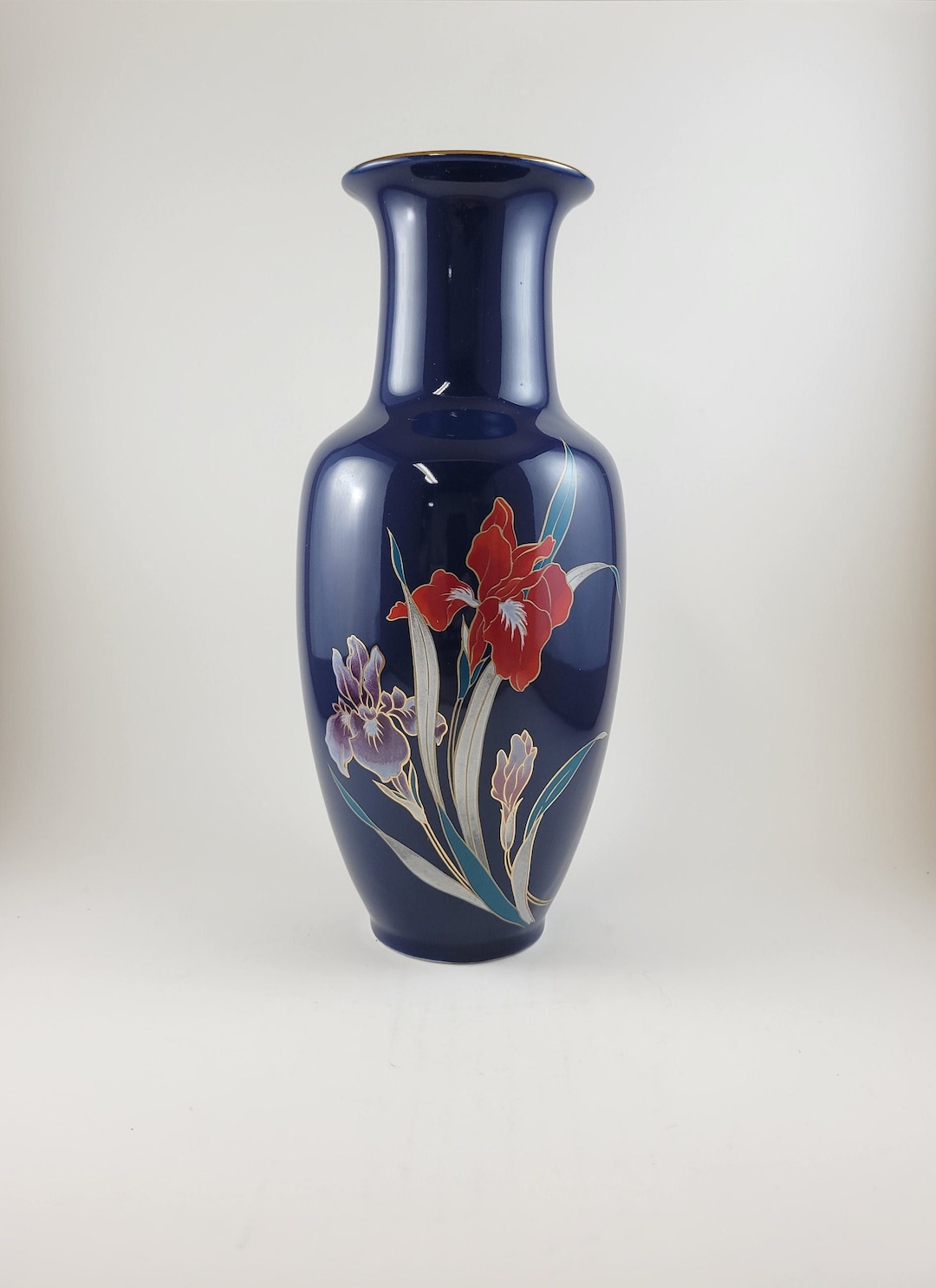 Vintage Bone China Japanese Floral Vase - Etsy