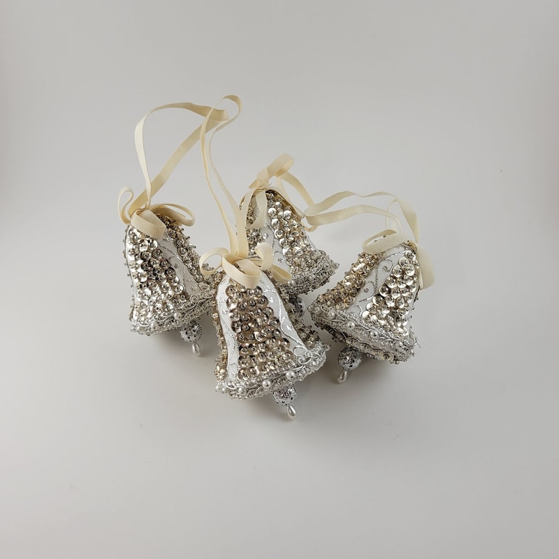Silver Bell Ornament - Etsy